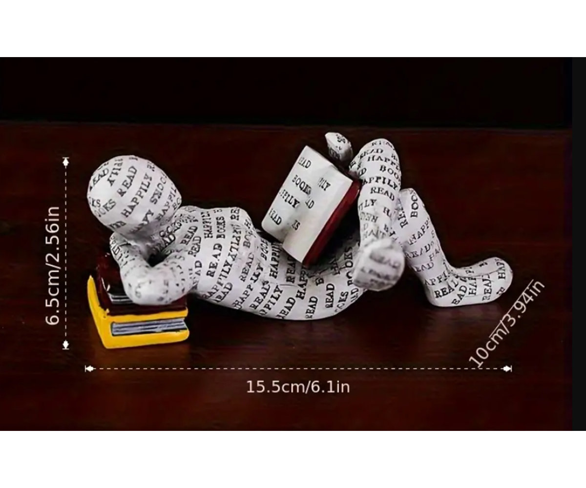 Bungalow Rose Kashanda Reading Sculpture Study Den Office Decor Teacher Gift Book Lover Figures ...